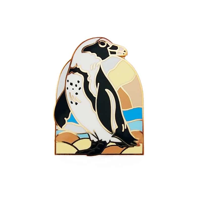 African penguin pin badge - i heart badges