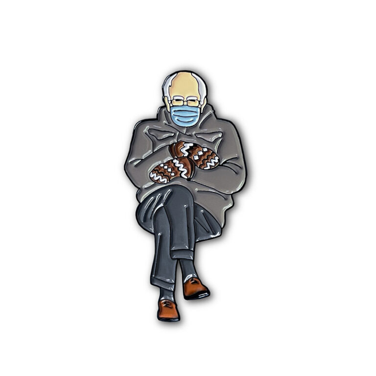 Bernie Sanders - mittens meme pin badge - i heart badges