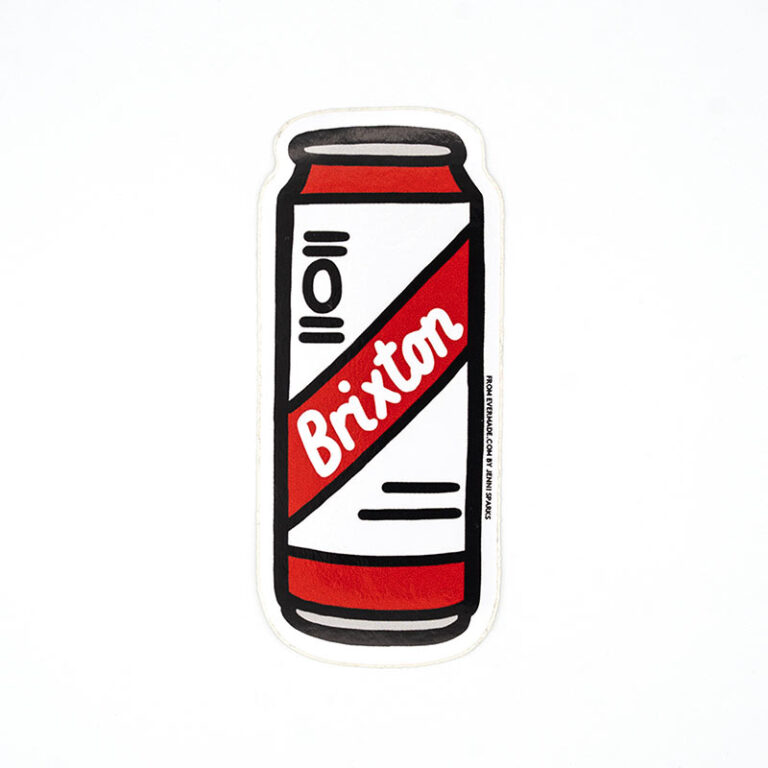 Brixton - beer can sticker - i heart badges