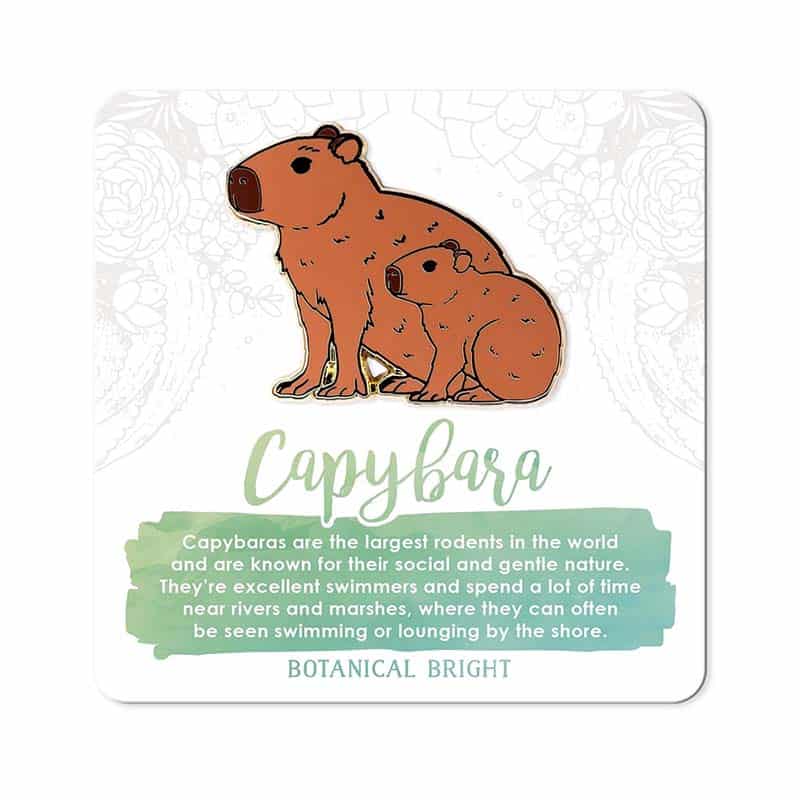 Capybara pin badge - i heart badges