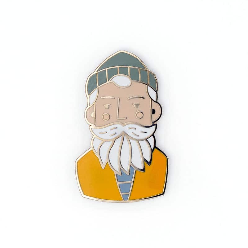 Fisherman pin badge - i heart badges