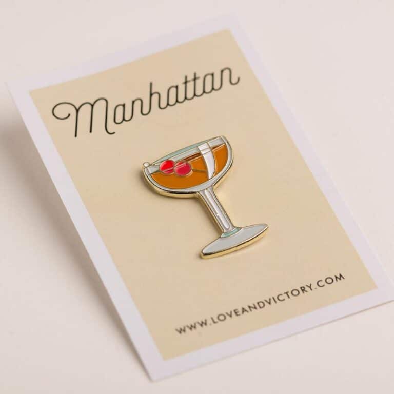 Manhattan - cocktail pin badge - i heart badges