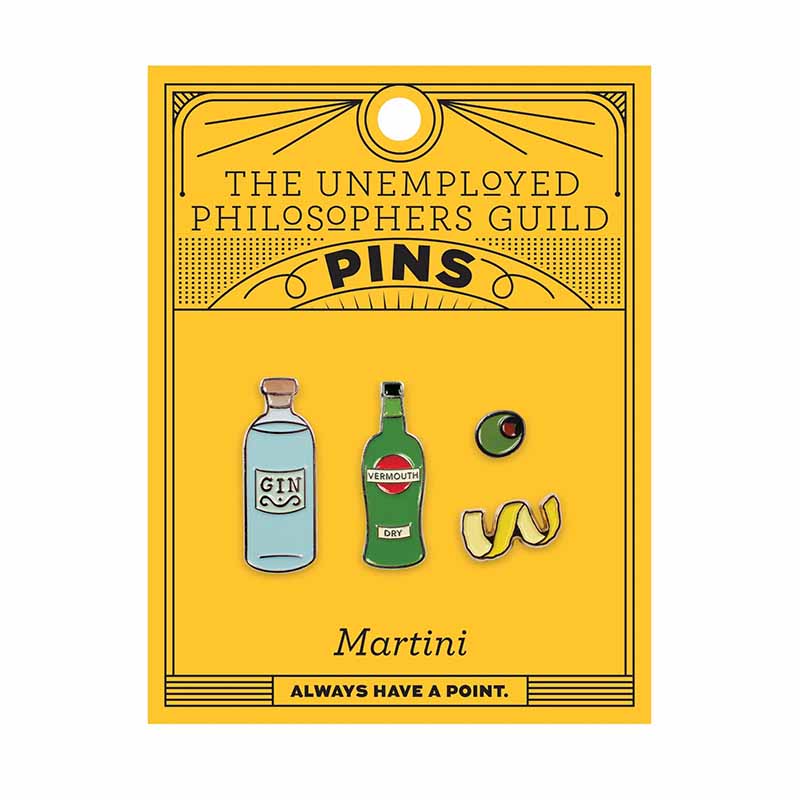 Martini cocktail ingredients pin badge - Martini pin badge - i heart badges