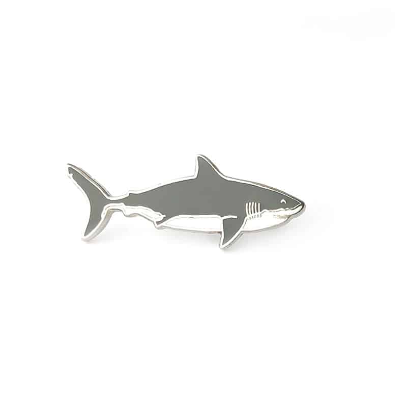 Mini megalodon shark pin badge - i heart badges